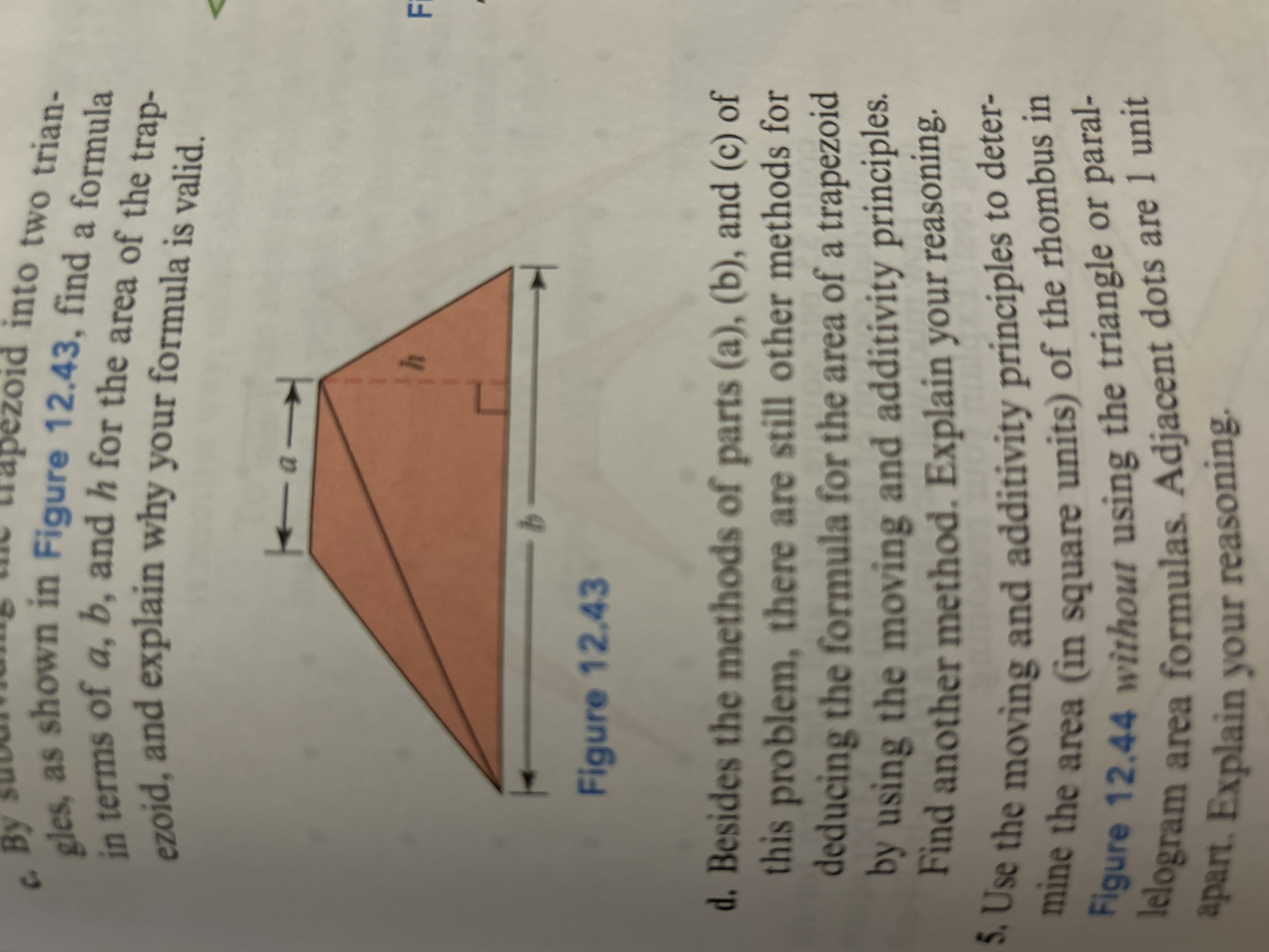 gles, as shown in Figure 12.3 into two trianin terms of a, b, and h for ...