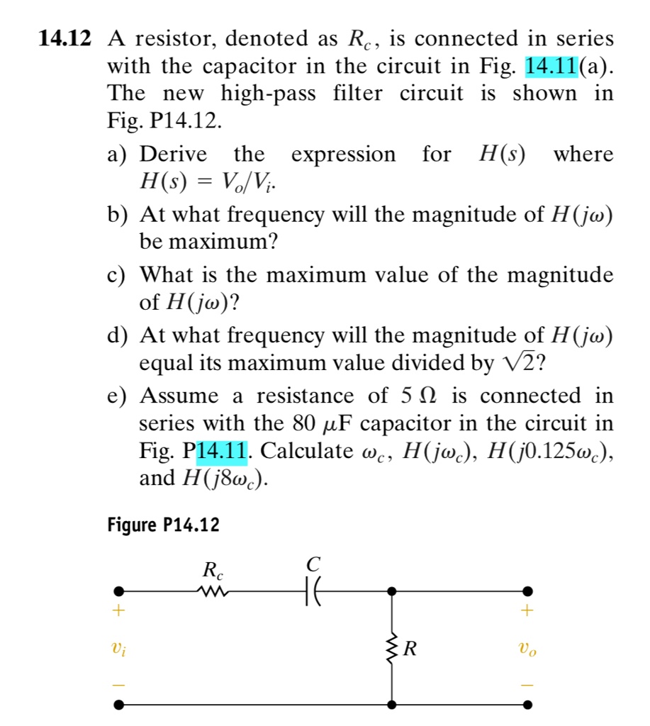 SOLVED: 14.12 A resistor, denoted as R, is connected in series with the ...