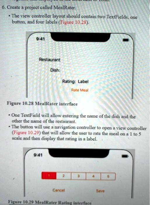 Create a project called MealRater. The view controller layout should ... Create a project called MealRater. The view controller layout should ...