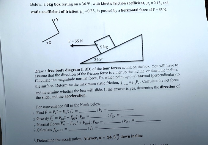 Below ske box resting on 369 with kinetic friction...