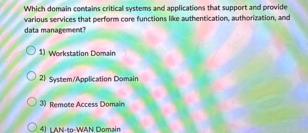 Which domain contains critical systems and applications that support ...