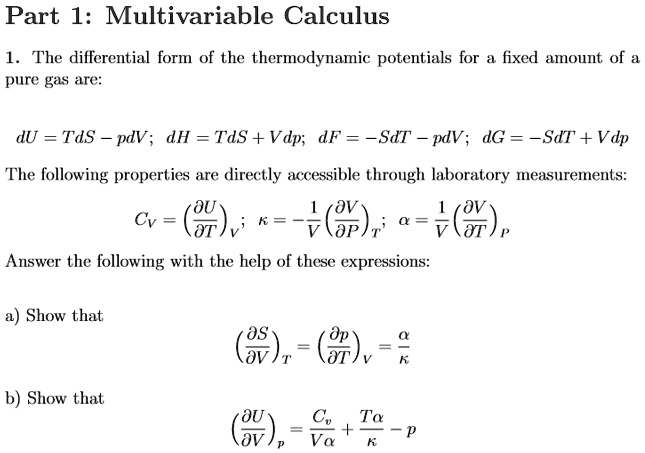part 1 multivariable calculus 1 the differential form of the ...