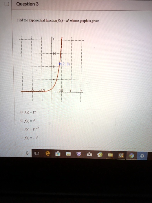 Solved Question 3 Find The Exponential Functionfx Whose Graph Gien Ax 3 E Jx 3 Ax