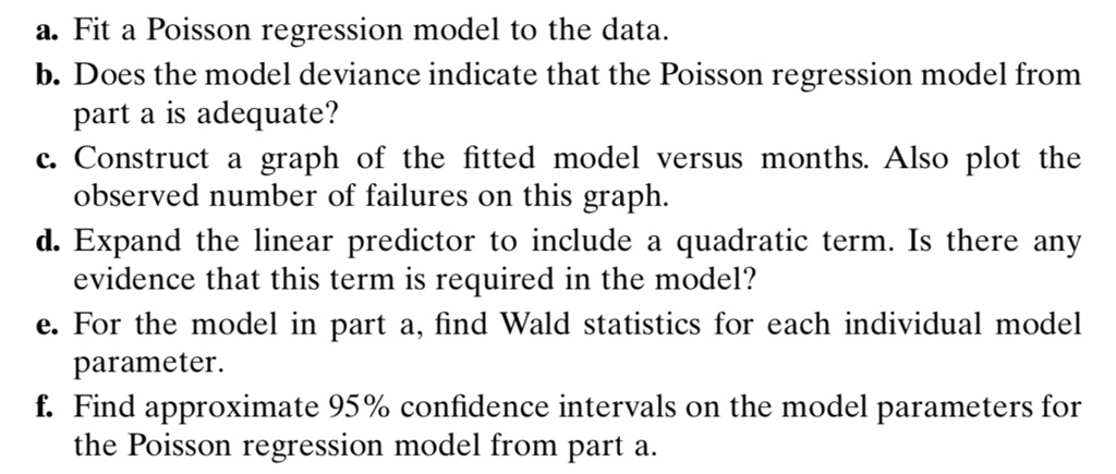 SOLVED:a. Fit a Poisson regression model to the data: b_ Does the model ...