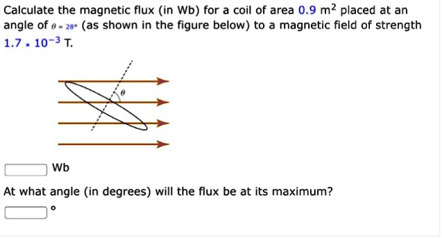 SOLVED: Calculate the magnetic flux (in Wb) for a coil of area 0.9 m ...