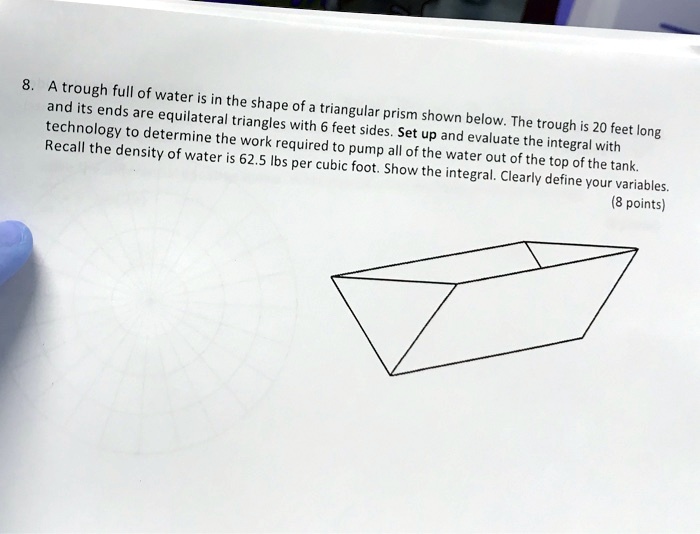 SOLVED: trough full of and water is in the shape of _ its ends are ...