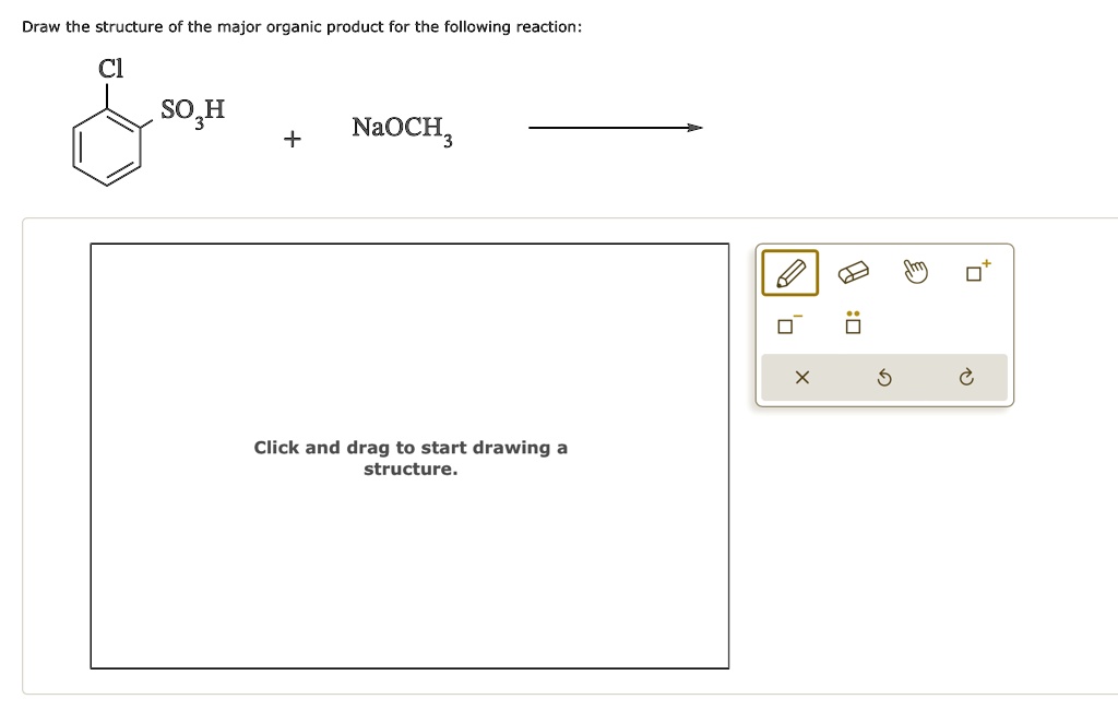 Draw the structure of the major organic product for the following ...
