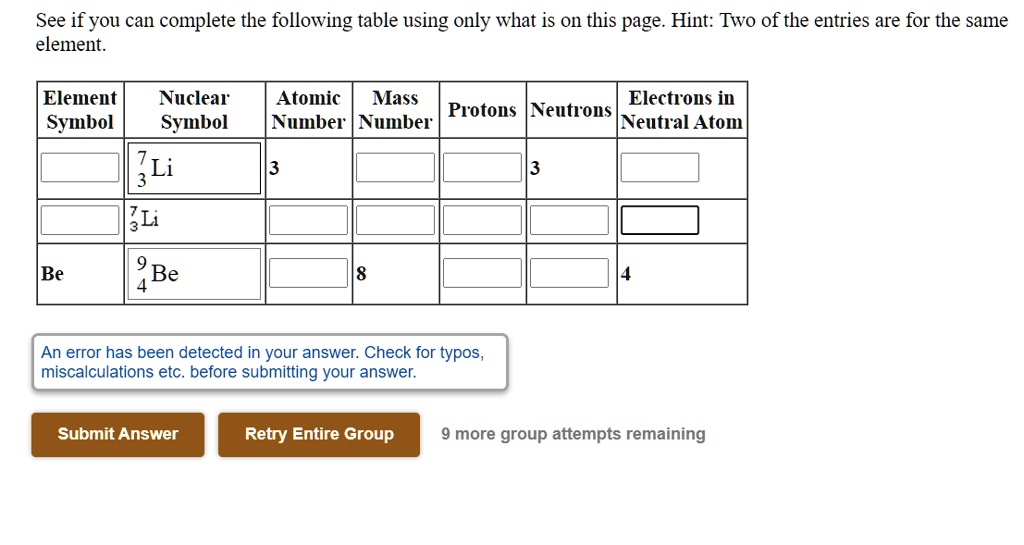 SOLVED: See if you can complete the following table using only what is ...
