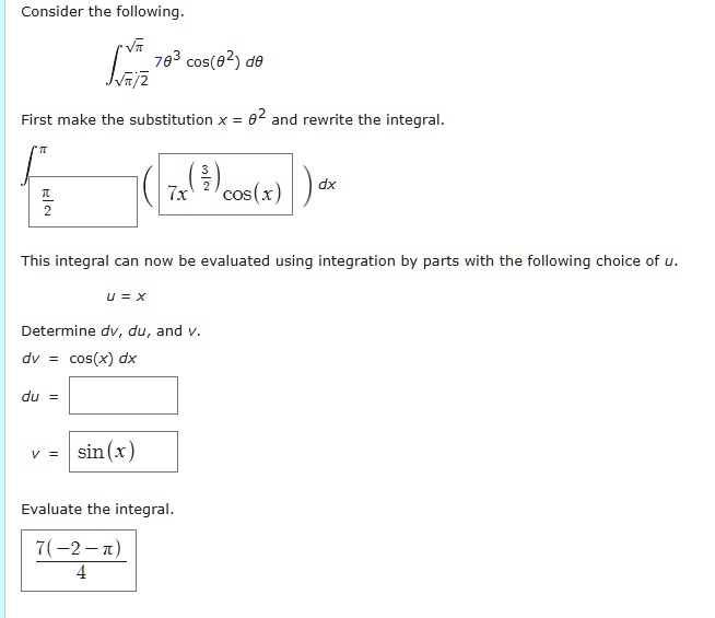 SOLVED:Consider the following_ 703 cos(02) d8 6/2 First make the ...
