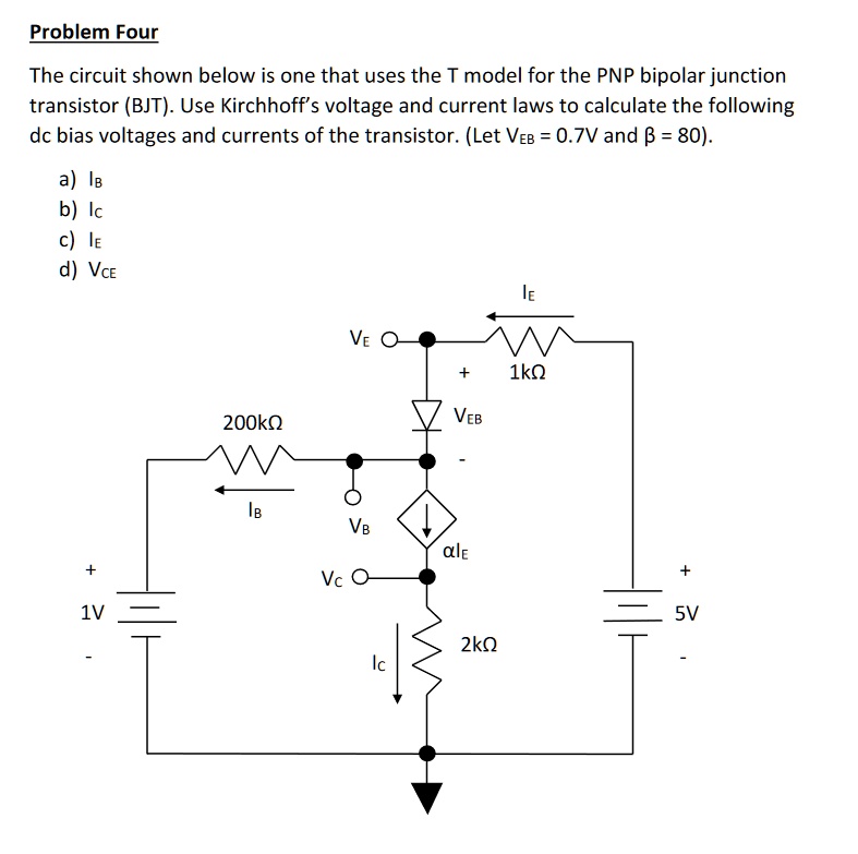 Problem Four The circuit shown below is one that uses the T model for ...