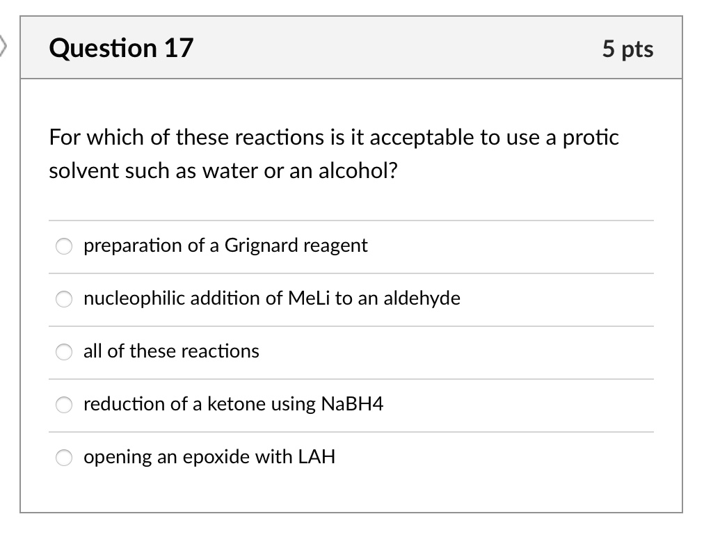 SOLVED: Question 17 5 pts For which of these reactions is it acceptable ...