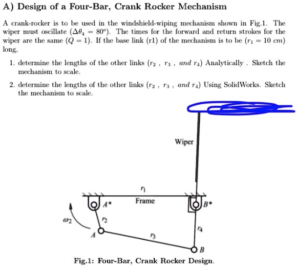 SOLVED: A Design of a Four-Bar.Crank Rocker Mechanism A crank-rocker is ...