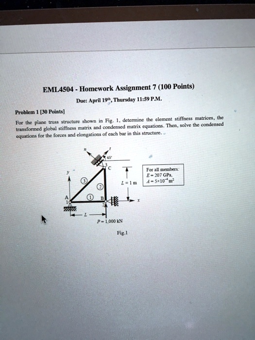 EML4504 - Homework Assignment 7 (100 Points) Due: April 19th, Thursday 11:59 P.M. Problem 1 [30 ...