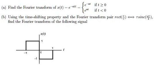 Find the Fourier transform of t=e^(-at) if t>0, and 0 if t