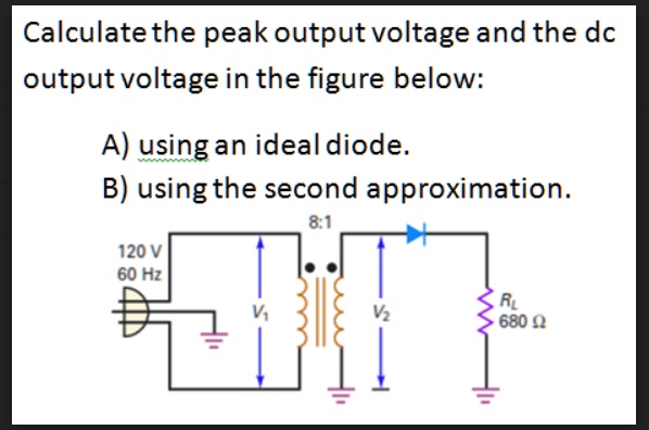 Solved Calculate The Peak Output Voltage And The Dc Output Voltage In
