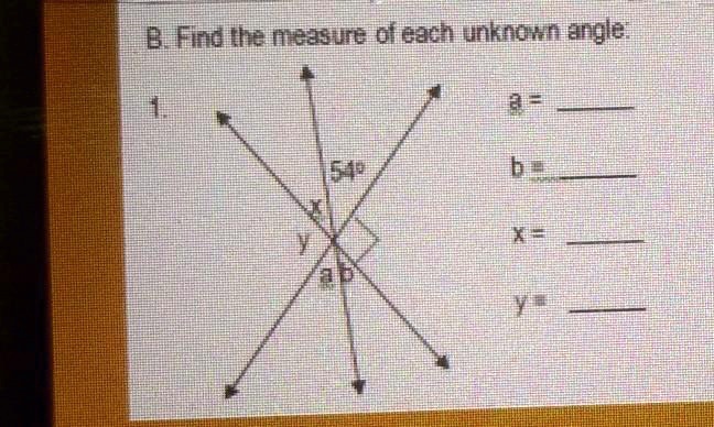 VIDEO solution: 'B. Find the measure of each unknown angle:'