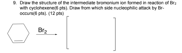 SOLVED: Draw the structure of the intermediate bromonium ion formed in ...