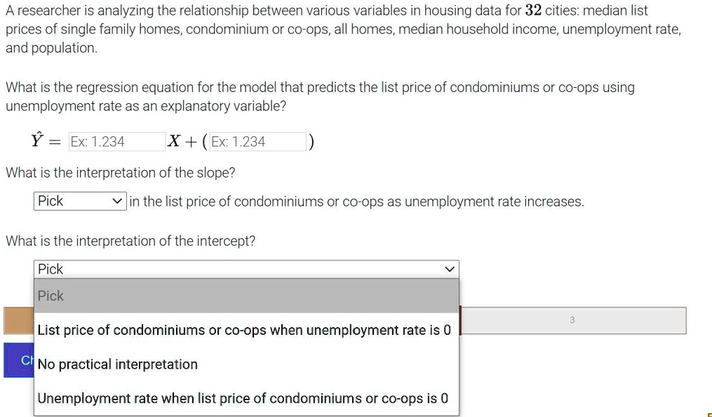 a researcher is analyzing the relationship between various variables in housing data for 32 ...
