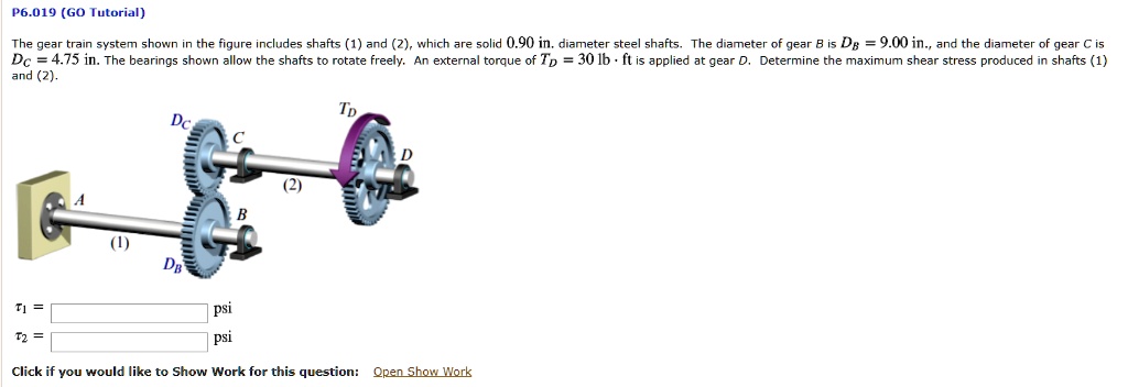 SOLVED: P6.019 (GO Tutorial) The gear train system shown in the figure ...