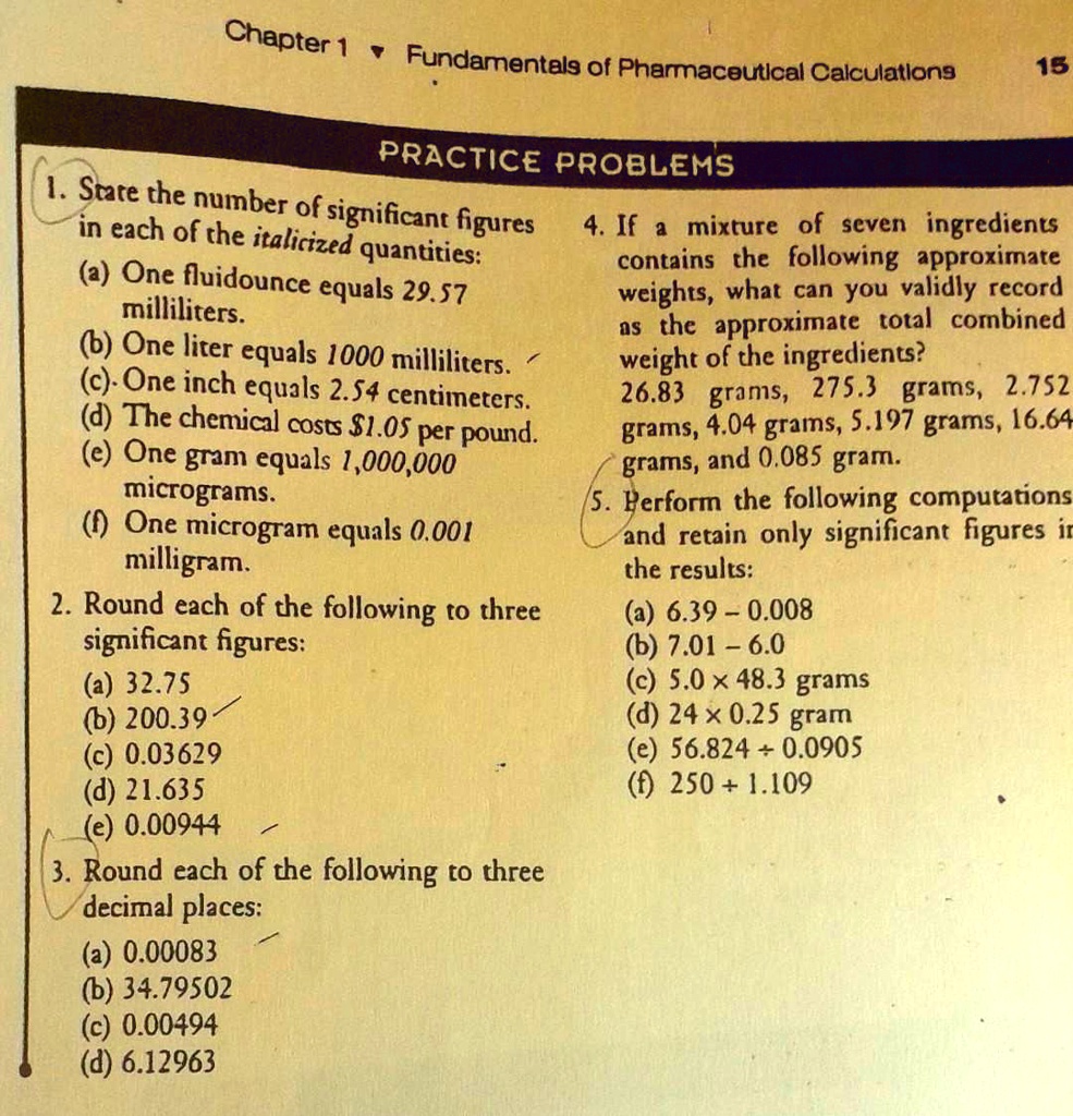 SOLVED Pharmaceutical Calculations PRACTICE PROBLEMS 1 State The SOLVED Pharmaceutical Calculations PRACTICE PROBLEMS 1 State The