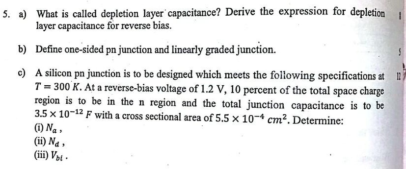 5 a what is called depletion layer capacitance derive the expression for depletion layer ...