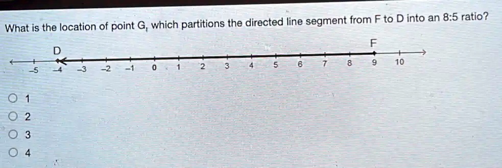 SOLVED: What is the location of point G, which partitions the directed line segment from F to D ...