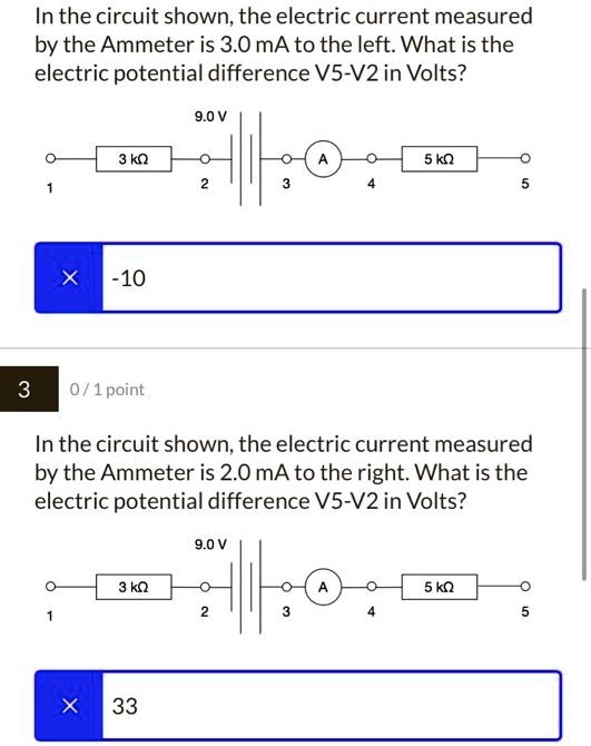 in the circuit shown the electric current measured by the ammeter is 30 ma to the left what is ...