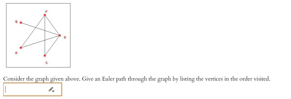 Solved Consider The Graph Given Above Give An Euler Path Through The 7917