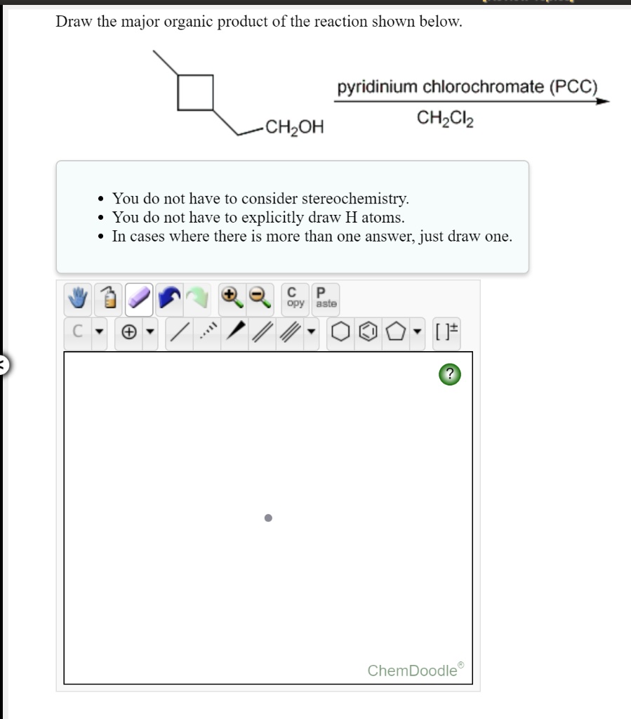 SOLVED:Draw the major organic product of the reaction shown below ...