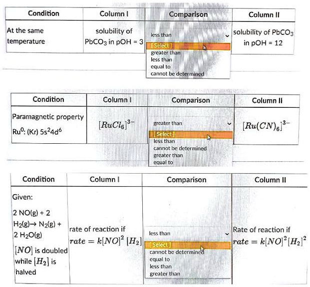 Condition At the same temperature Column I solubility of PbCO3 in pOH ...