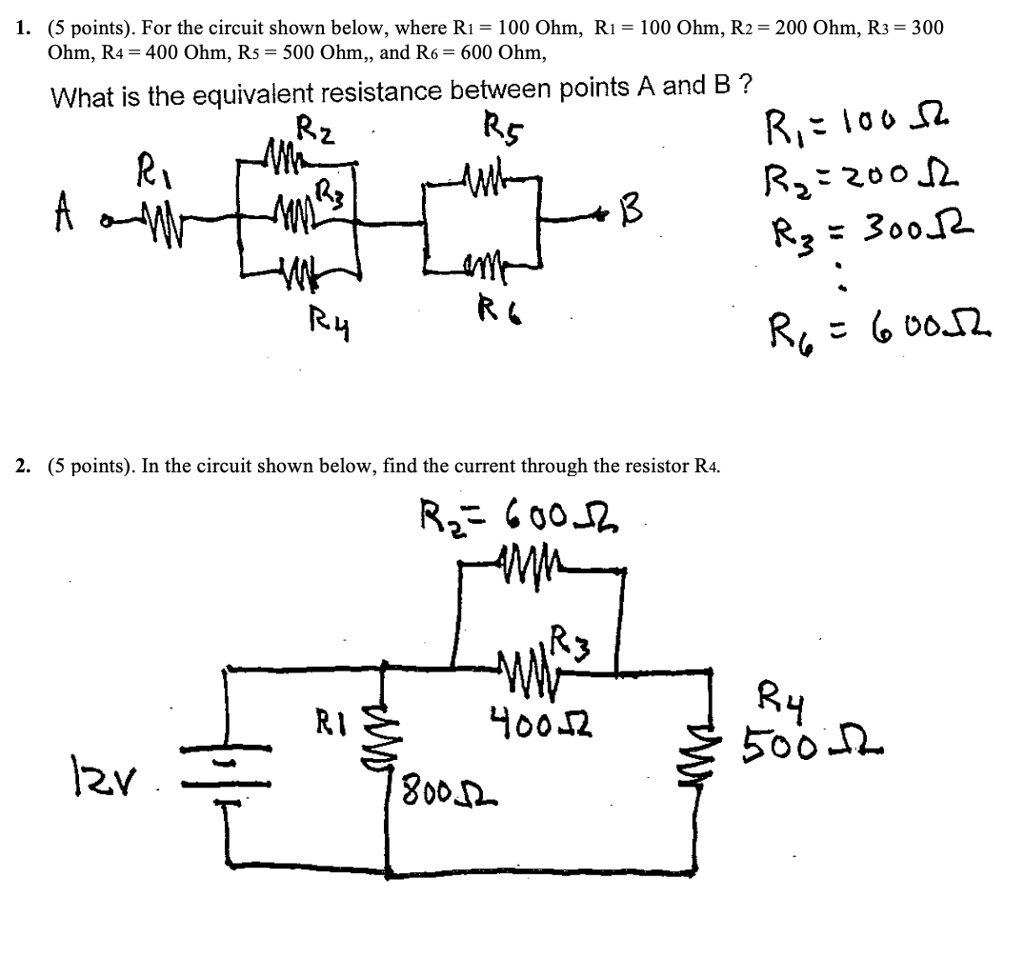 SOLVED: (5 points). For the circuit shown below, where Ri = 100 Ohm, Rz = 200 Ohm; R3 = 300 Ohm ...