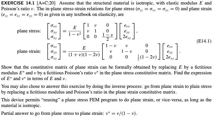 SOLVED: EXERCISE 14.1[A+C:20] Assume that the structural material is ...