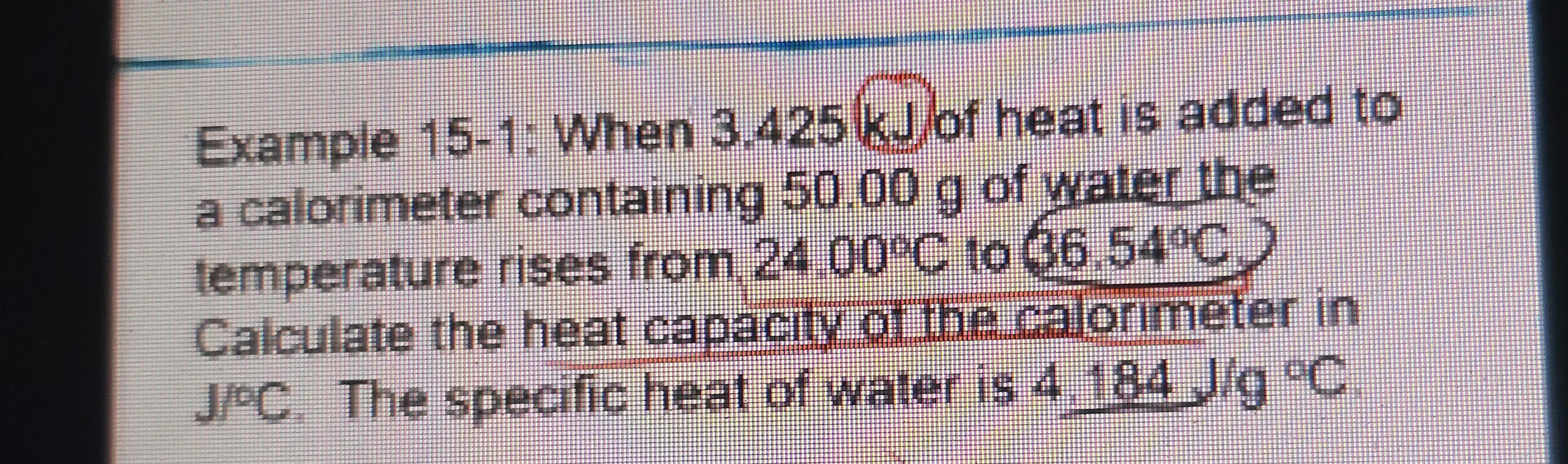 SOLVED: calculate the heat capacity of calorimeter in J/c