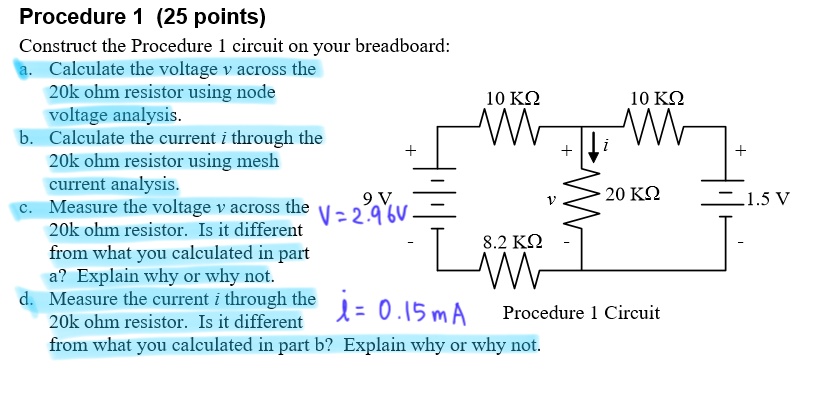 Solved Procedure 1 25 Points Construct The Procedure 1 Circuit On 7922