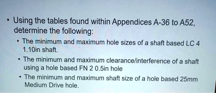 SOLVED: Using the tables found within Appendices A-36 to A-52 ...