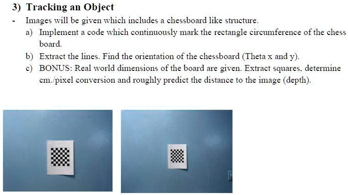 3) Tracking an Object - Images will be given which includes a ...