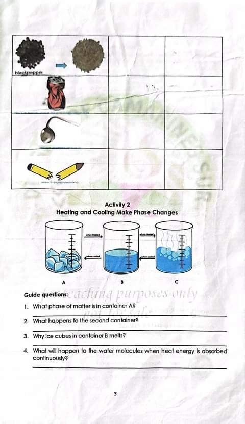 Activity 2 Heating and Cooling Make Phase Changes A c Guide questions ...