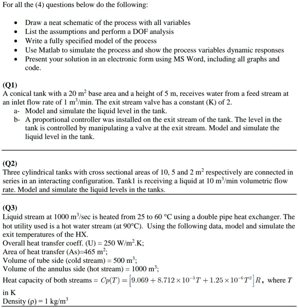 SOLVED: For all the (4) questions below, do the following: 1. Draw a neat schematic of the ...