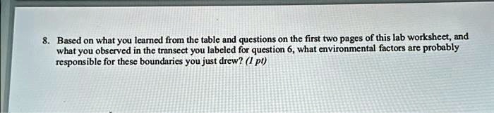 SOLVED: 8. Based on what you learned from the table and questions on ...