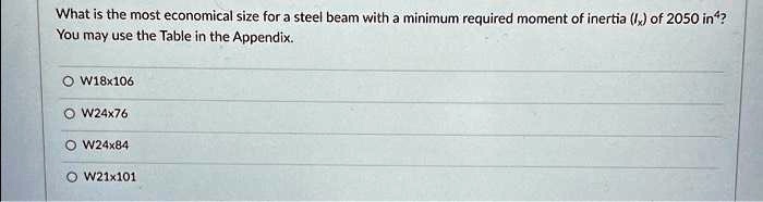 What is the most economical size for a steel beam with a minimum ...