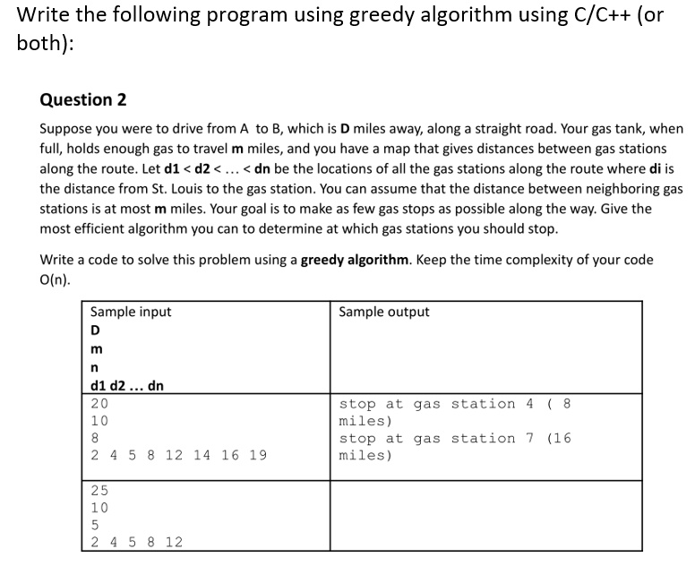 Write The Following Program Using Greedy Algorithm Using Cc Or Both Question 2 Suppose You 4946