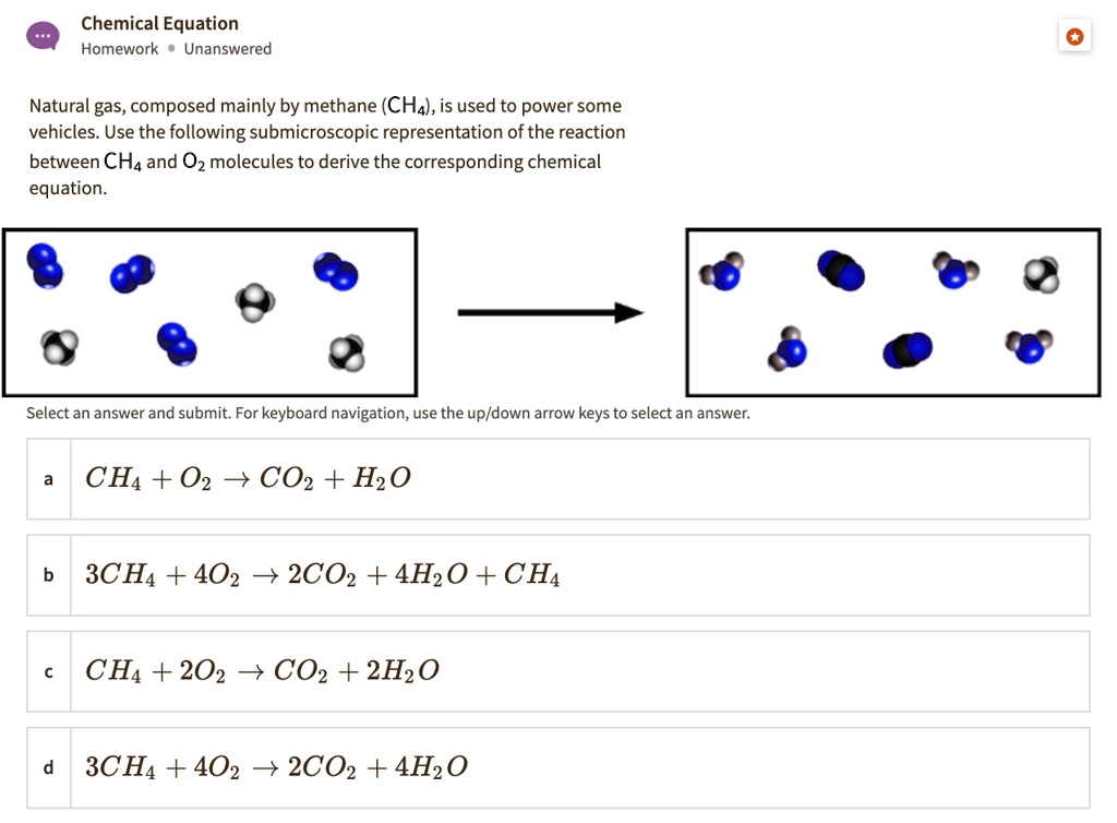 chemical equation homework unanswered natural gas composed mainly by ...