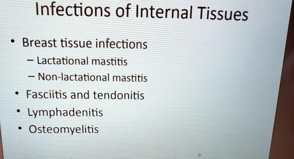 Infections of Internal Tissues: - Breast tissue infections ...