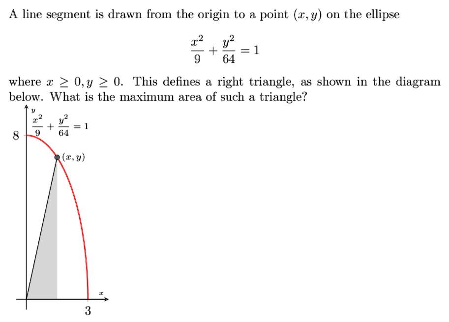 SOLVED:line segment is drawn from the origin to point (â‚¬,y) on the ...