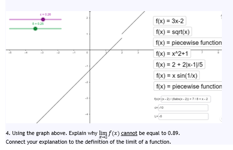 4. Using the graph above. Explain why limx → 2 f(x) cannot be equal to ...