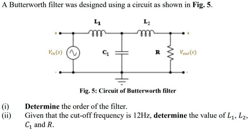 SOLVED: A Butterworth filter was designed using the circuit as shown in ...