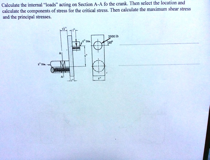 SOLVED: Calculate the internal loads acting on Section A-A for the crank. Then select the ...