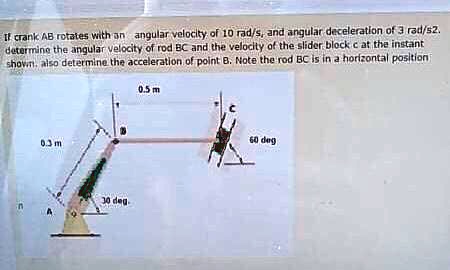 SOLVED: The crank AB rotates with an angular velocity of 10 rad/s and ...