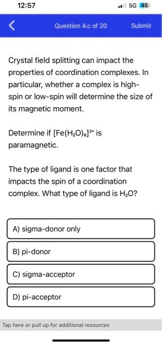 Crystal field splitting can impact the properties of coordination ...
