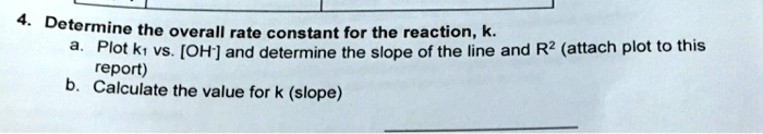 SOLVED: Determine the overall rate constant for the reaction, k Plot Ki ...
